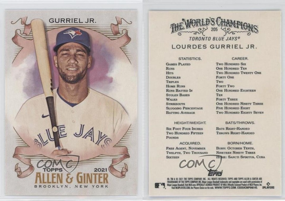 2021 Topps Allen & Ginter's Lourdes Gurriel Jr #205 2k3 | eBay