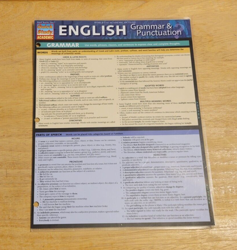 Used-Quickstudy Reference Guide (218654) English Grammar & Punctuation ...