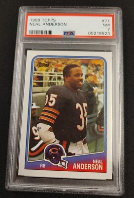 1988 Topps # 71 Neal Anderson Bears Rookie Card PSA 7 NM Freshly Graded ...