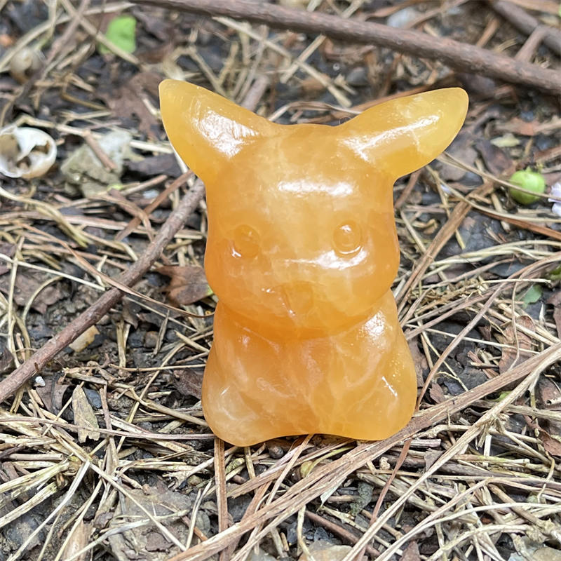1pc Natural Calcite Pikachu skull hand carved Quartz Crystal skull ...