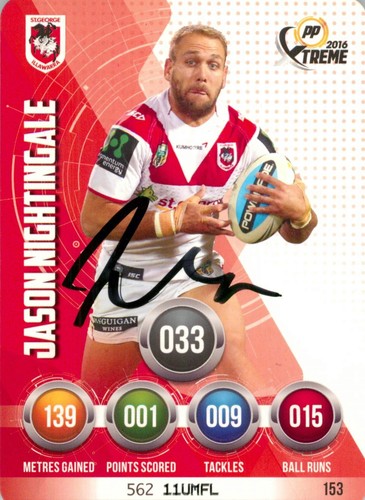 Signed 2016 St George Illawarra Dragons NRL Power Play Card - Jason ...