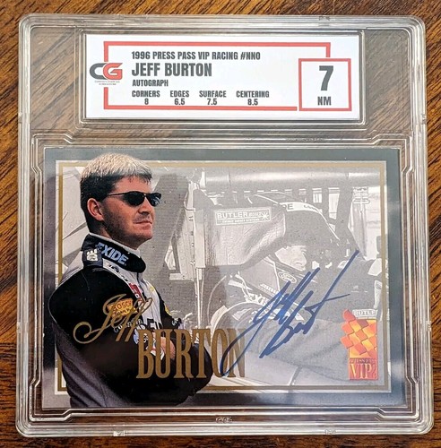 Insert Jeff Burton Press Pass VIP Autographed 1996 Card #No Number - CG ...