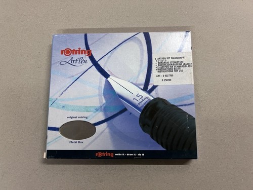 Vintage Rotring Art Pen Calligraphy 3 Pen Set w/ Ink & Case Manual ...