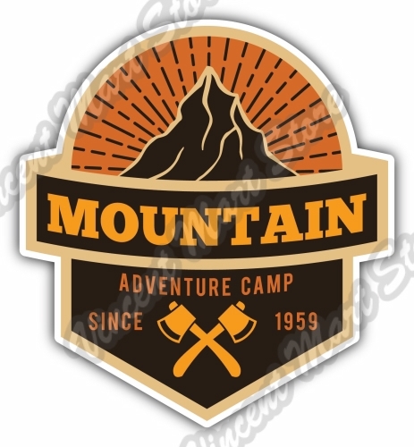 Mountain Adventure Camp Camping Outdoor Car Bumper Vinyl Sticker Decal ...