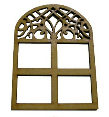 WINDOW MDF Wooden Shape DIY Raw Cut Out Art Craft Decoupage Decorative ...