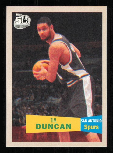 2007-08 Topps 1957-58 Variations #21 Tim Duncan HOF Basketball SPURS NM ...