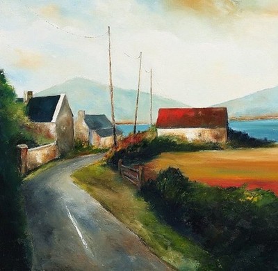 Village Road' by Padraig McCaul- Mounted Print 12"x12" | eBay