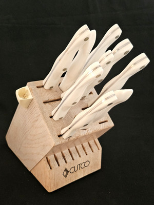 Cutco Knife 9 Piece Set Pearl On 19 Slot Wash White Block, Exc! | eBay