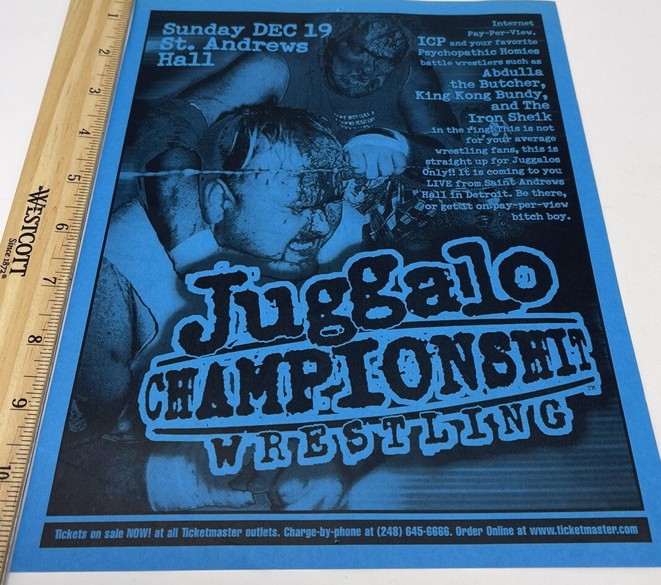Insane Clown Posse Big Money Hustlas / JCW Flyer 8.5x11 Wrestling ...