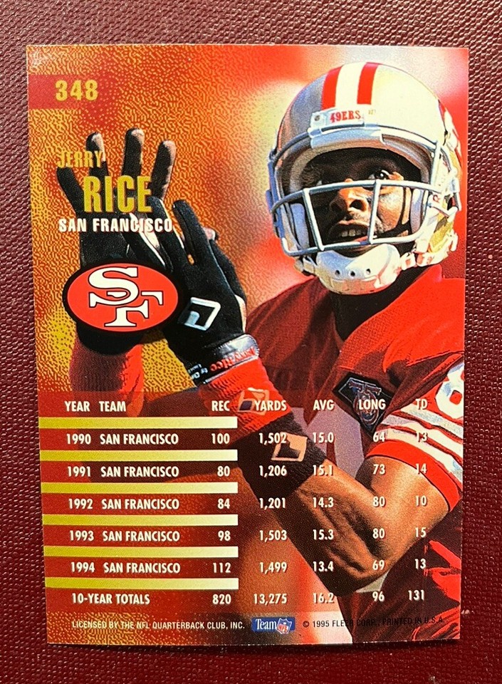 Jerry Rice 1995 Fleer Card #348, NM-MT | eBay