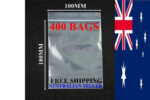 400 ( 4 X 100 ) Resealable Zip Lock plastic bags 180MM X 100MM + FREE ...