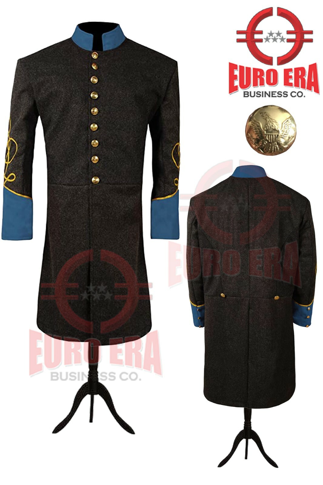 Civil War CS US Confederate Infantry Captain Officer's Frock Coat | eBay