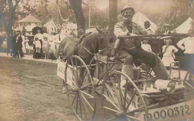 Horse "Drawn" Contraption, Flemington Carnival, New Jersey NJ RPPC 1908 ...