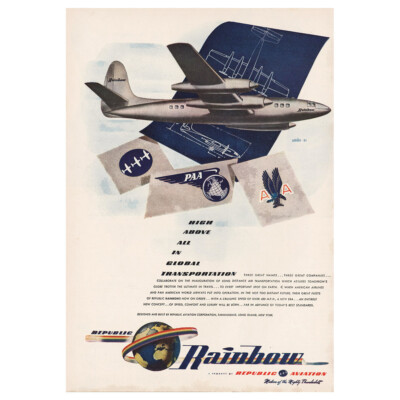 1946 Republic Aviation: High Above All Global Transportation Vintage ...