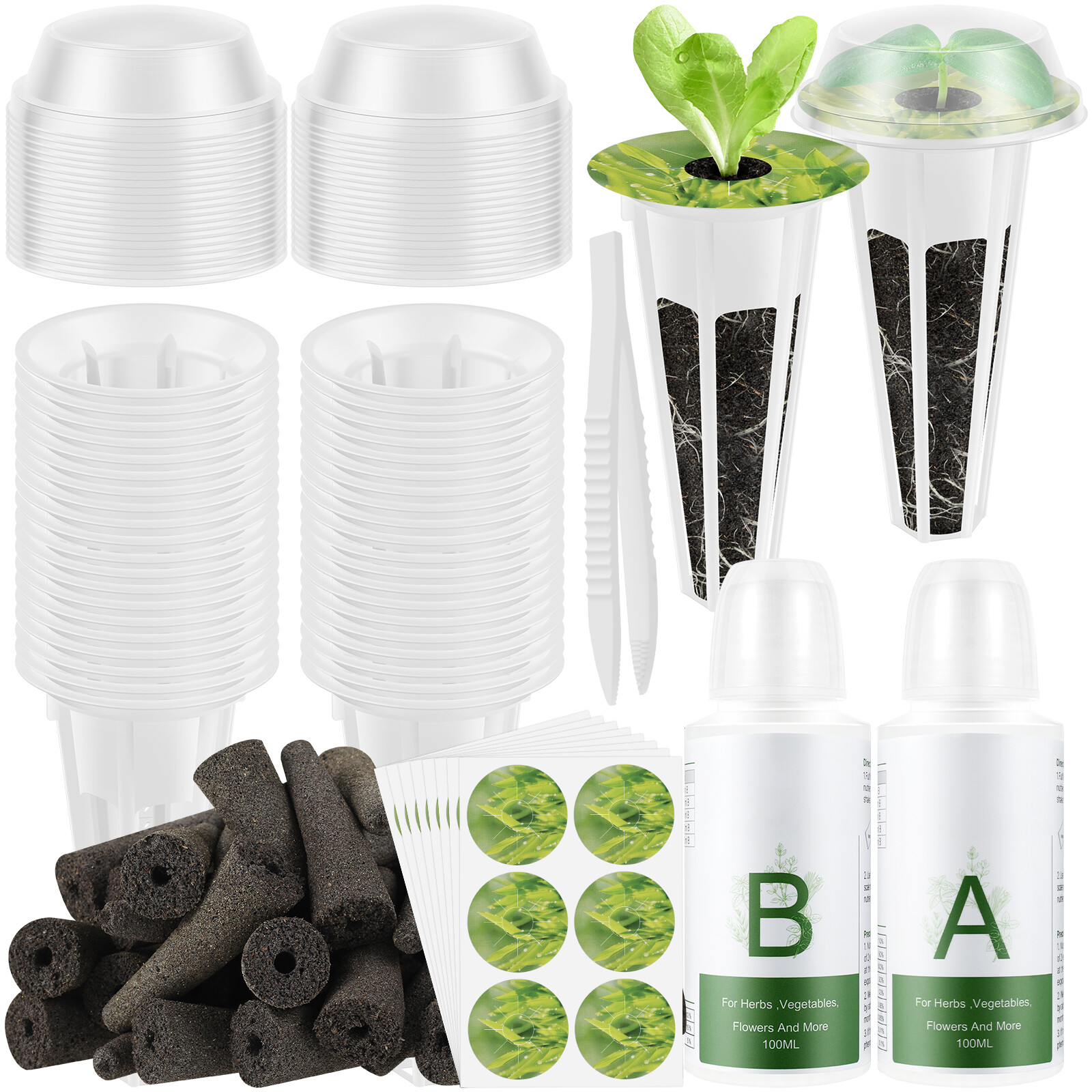 189Pcs Hydroponic Growing Kit Reusable Plant Hydroponic Seed Pods Set ...