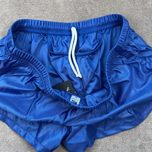 N2N Bodywear Men blue sheer gym erotic euro split shorts size M L | eBay