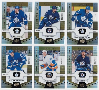 2016-17 Trilogy Rookie Premieres Level 1 Card #51 to 83 #/999 RC Pick ...