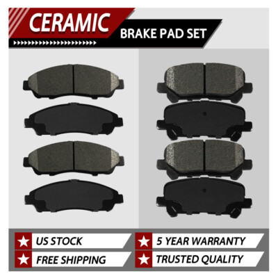 8PCS Ceramic Brake Pads D1280 D1281 for 2009 - 2022 Honda Pilot (Front ...