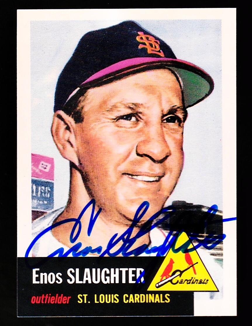 1991 Topps Archives Enos Slaughter 1953 Topps Signed Autograph #41 ...