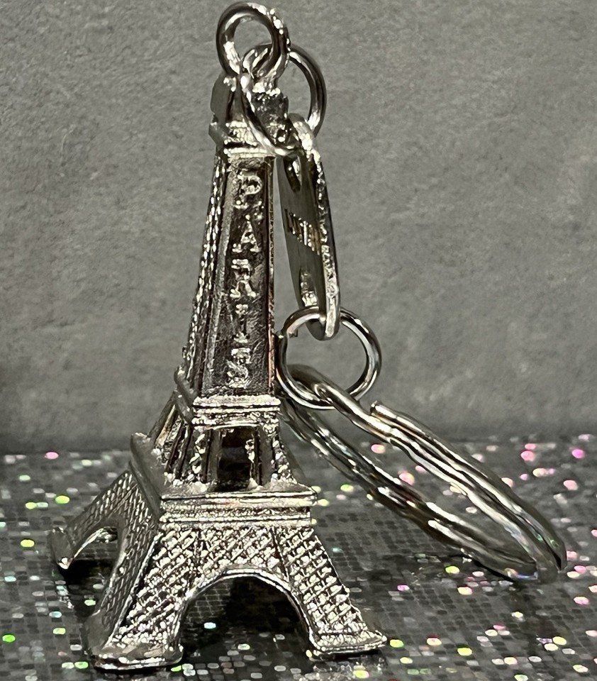 Vintage Silver Paris France Eiffel Tower Metal Keychain Club ...