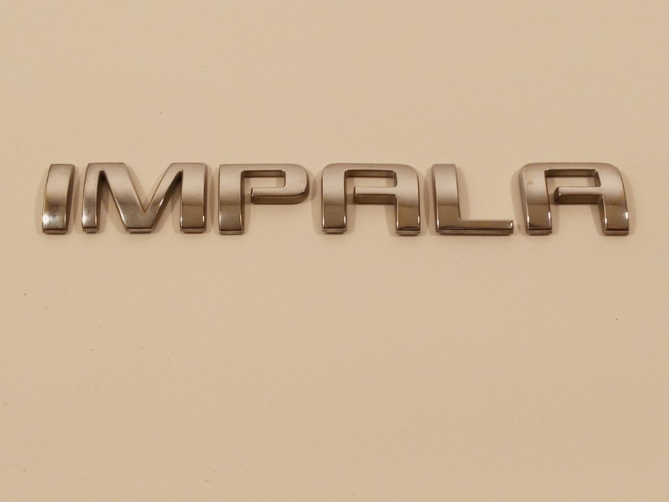 Chevrolet Chevy Impala trunk emblem badge decal letters OEM chrome rear ...