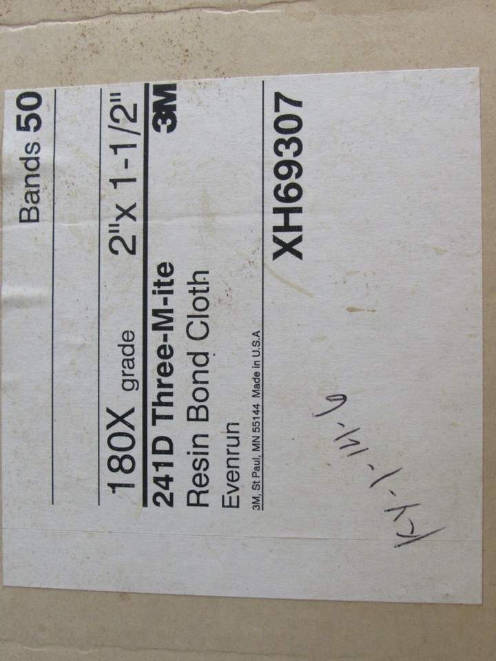3M 241D THREE-M-ITE RB CLOTH EVENRUN BANDS 2" x 1-1/2" GRADE P180X (50 ...