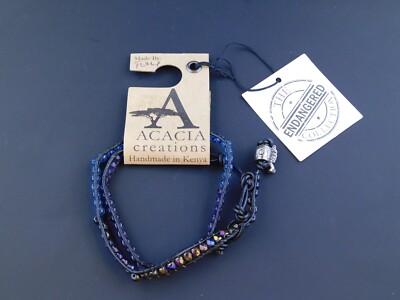 Acacia Creations Peacock African Fair Trade Beaded Wrap Bracelet Multi ...