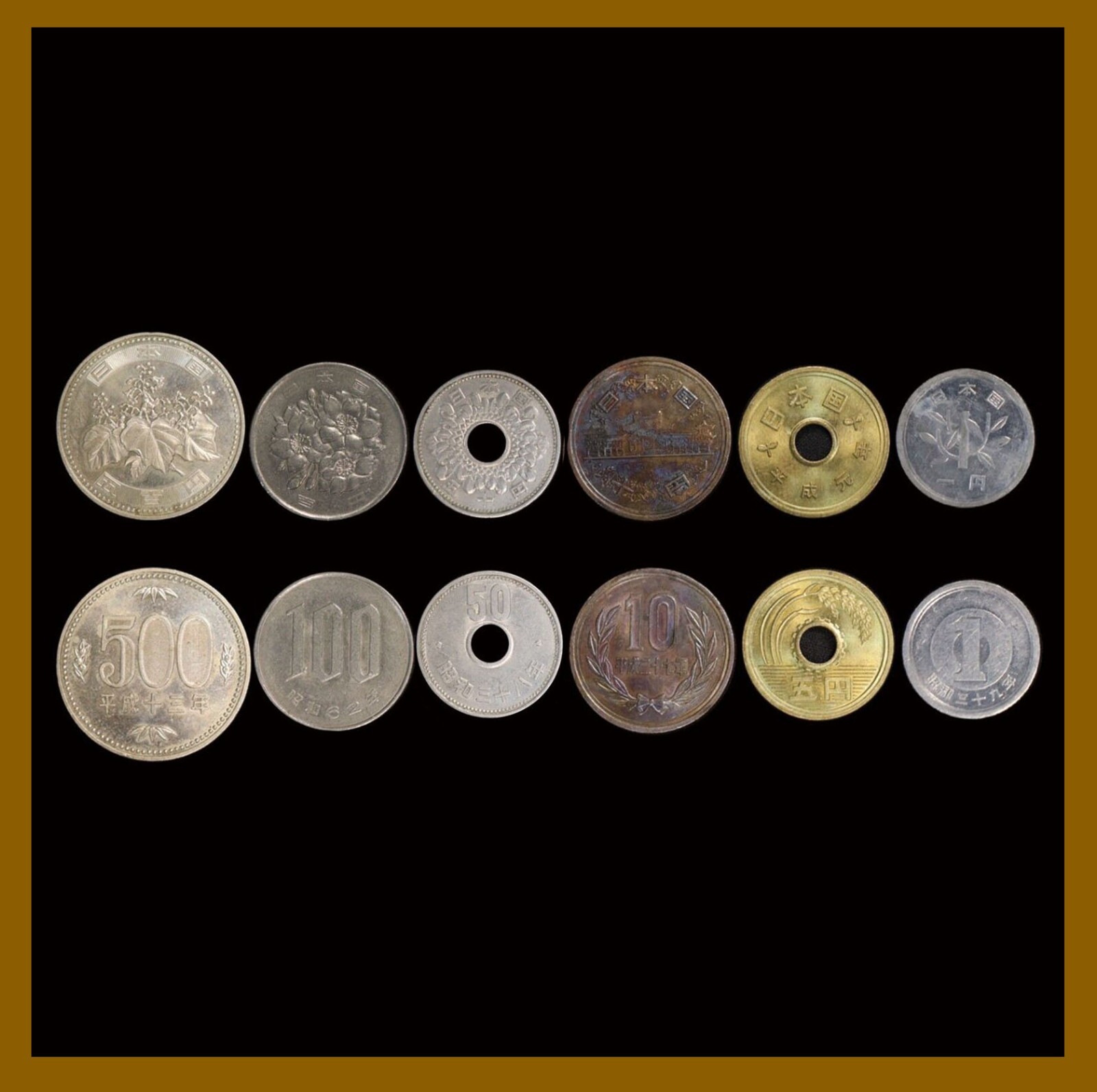 Japan 1 5 10 50 100 500 Yen (6 Pcs Coin Set) 1989-2019 Heisei Showa ...