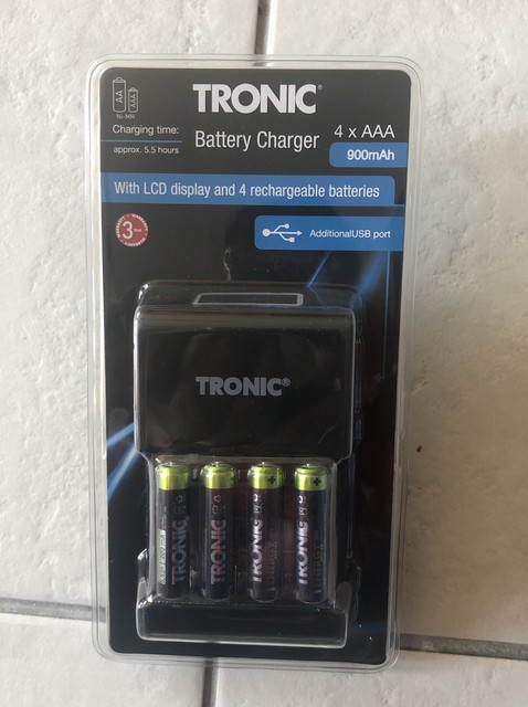 Tronic Battery Charger AAA With 4 Batteries 900mah 5.5 Hours Charging ...
