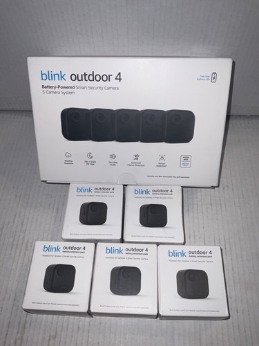 NEW 2024 BLINK OUTDOOR 4 WIRELESS SET OF 5 CAMERAS & 5 BATTERY ...