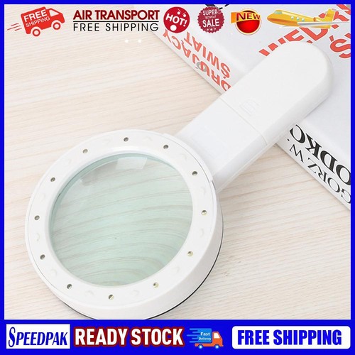 30X Lighted Magnifier Portable Light-Up Magnifying Lens 12 LED Light ...