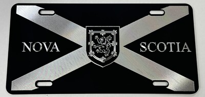 Engraved Nova Scotia Flag Car Tag Diamond Etched Aluminum Vanity ...