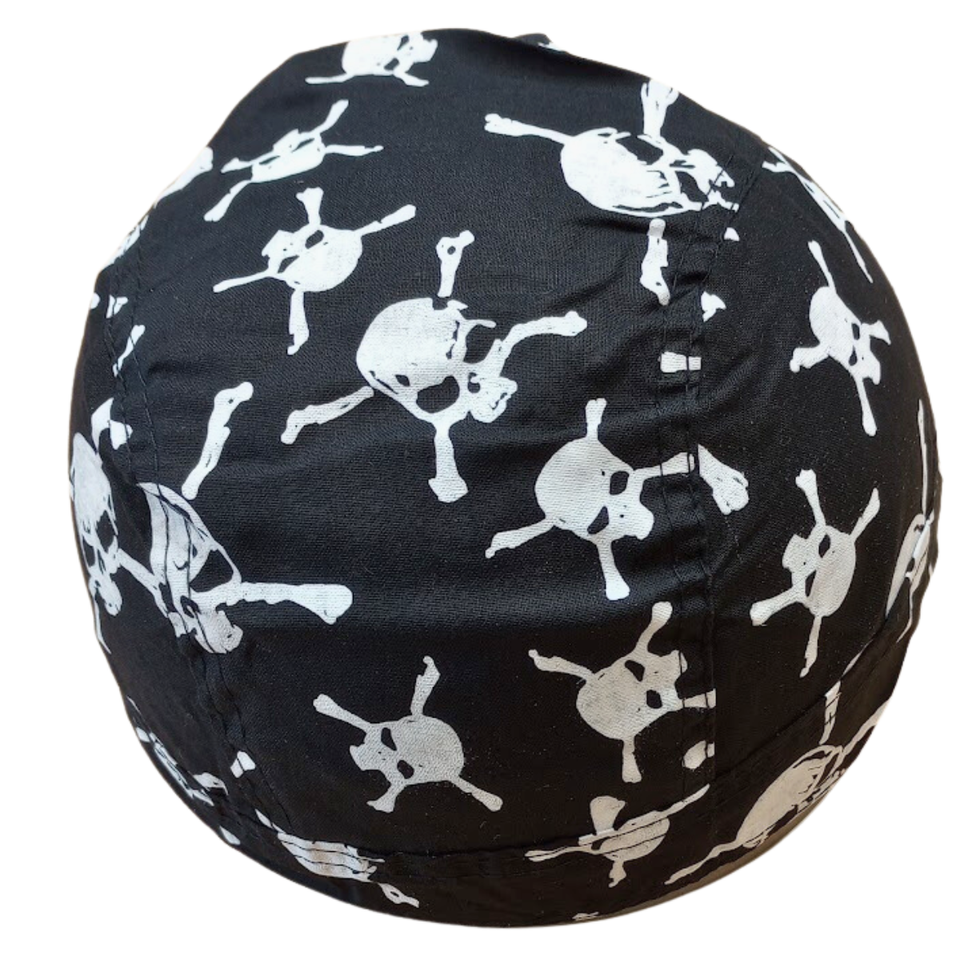 Skull Crossbones Durag Cap Hat Head Wrap Biker Motorcycle Du Do Bandana ...