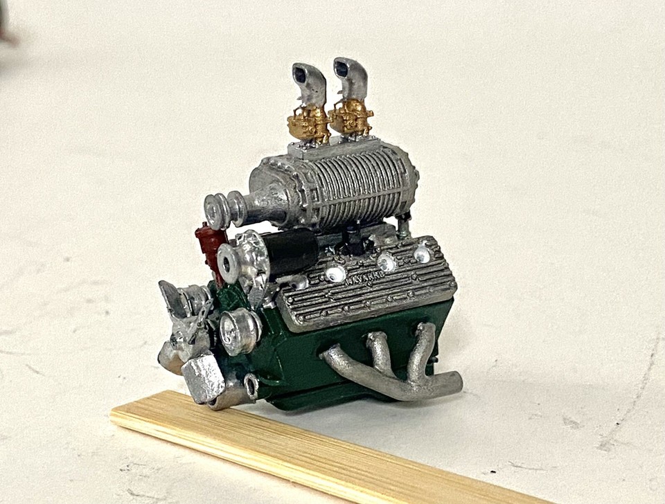 Resin Supercharged Ford Flathead engine for scale model cars, 1/24 1/25 ...