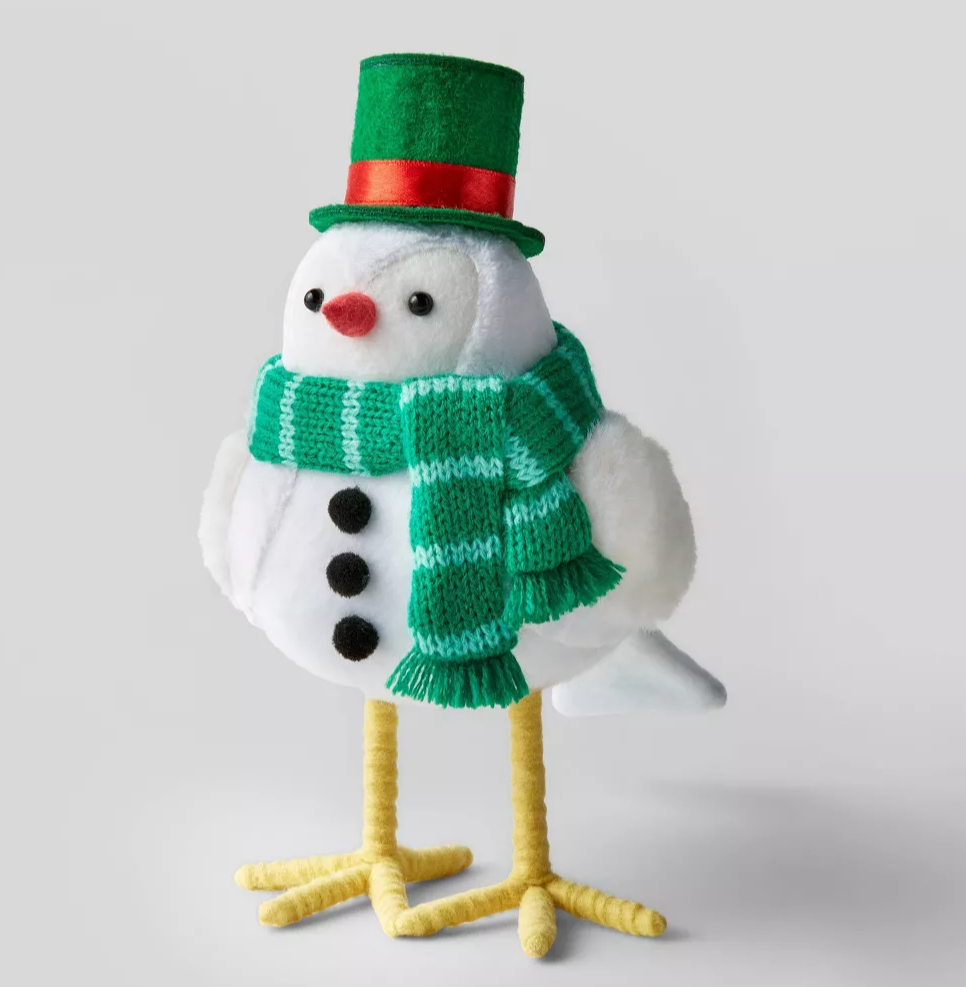 Wondershop Target Fabric Bird Decorative Figurine Dressed As Snowman ...