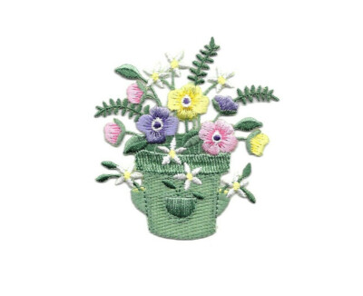 Flowers - Flower Pot - Gardening - Embroidered Iron On Applique Patch ...