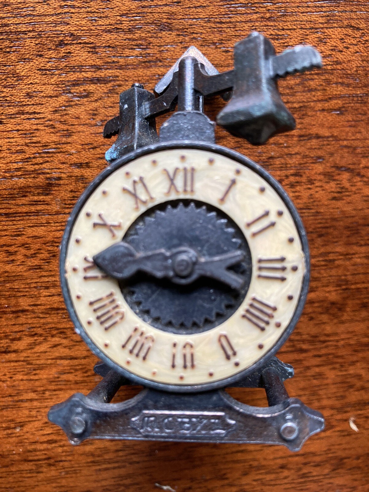 Vintage Mechanical Clock Pencil Sharpener Antique Finish Die Cast | eBay