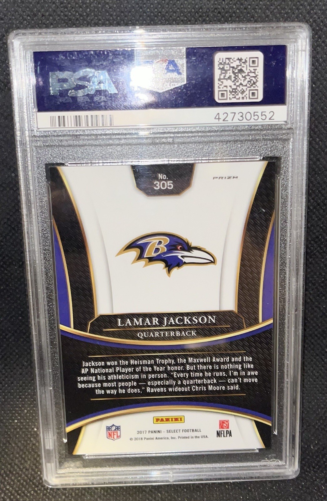 2017 Panini Select - 2018 XRC Lamar Jackson #305 Silver Prizm QB5 (RC ...
