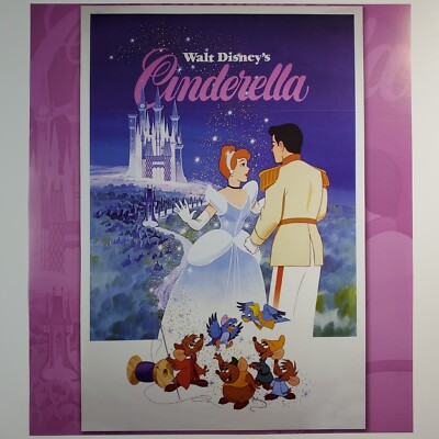 Cinderella Poster Authentic Disney Movie Lithograph Princess Gus Jag ...