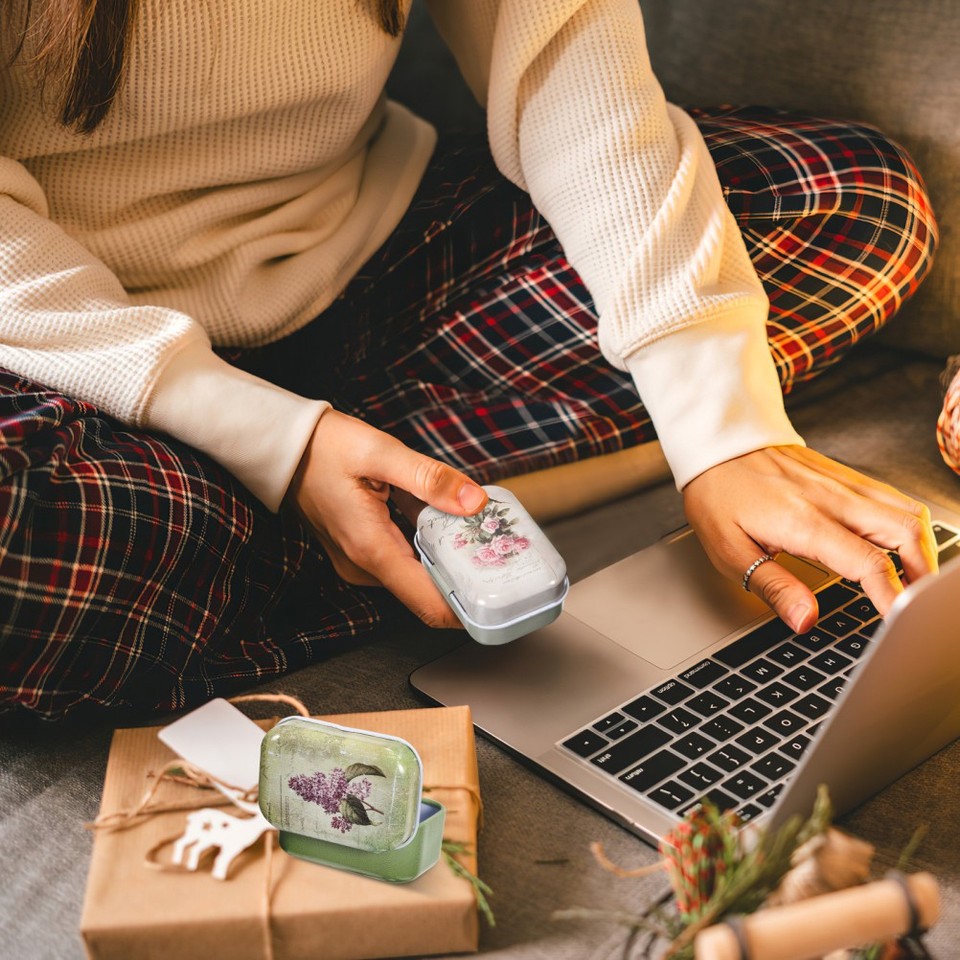 8 Pcs Metal Tin Boxes With Lid Vintage Floral Trinket Jewelry Storage ...