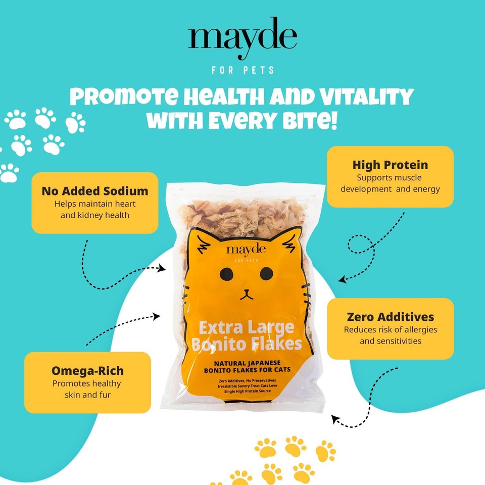 Bonito Flakes for Cats & Dogs, All-Natural High-Protein Treats, Extra ...