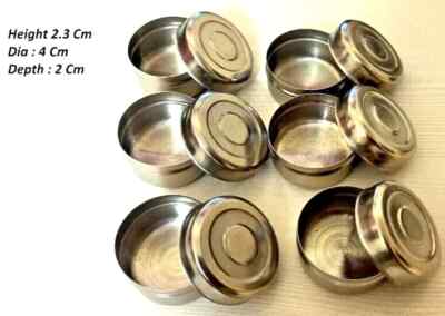 Stainless Steel Small/Mini Boxes Dabba/Container Tin /Storage Box, Set ...