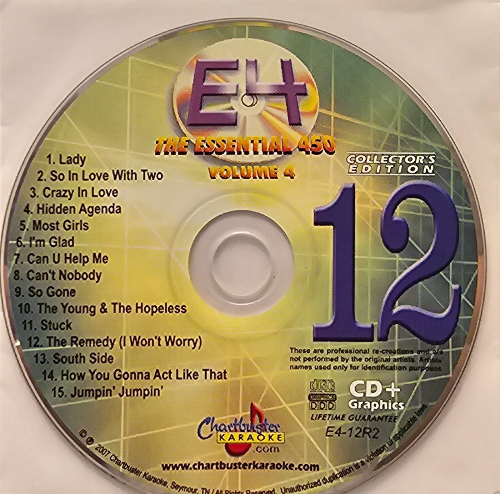 12 E4 ESSENTIAL CHARTBUSTER KARAOKE CDG DISC | eBay