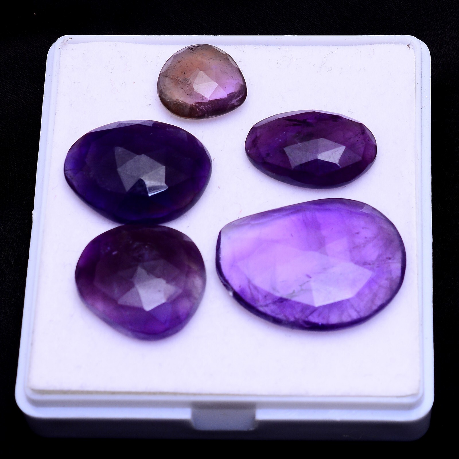 5 Pcs Natural Amethyst Untreated/Unheated Checker Cut 14mm-28mm Loose ...