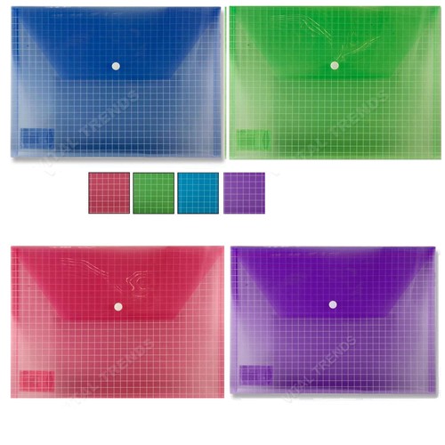 6/12/24 A4 PLASTIC STUD POPPER DOCUMENT WALLETS FOLDERS POPPERS GRID ...