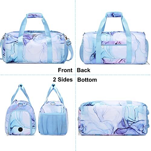 Sports Duffel for Girls Dance Bag Teen Duffle Bag Girls Weekender Blue ...