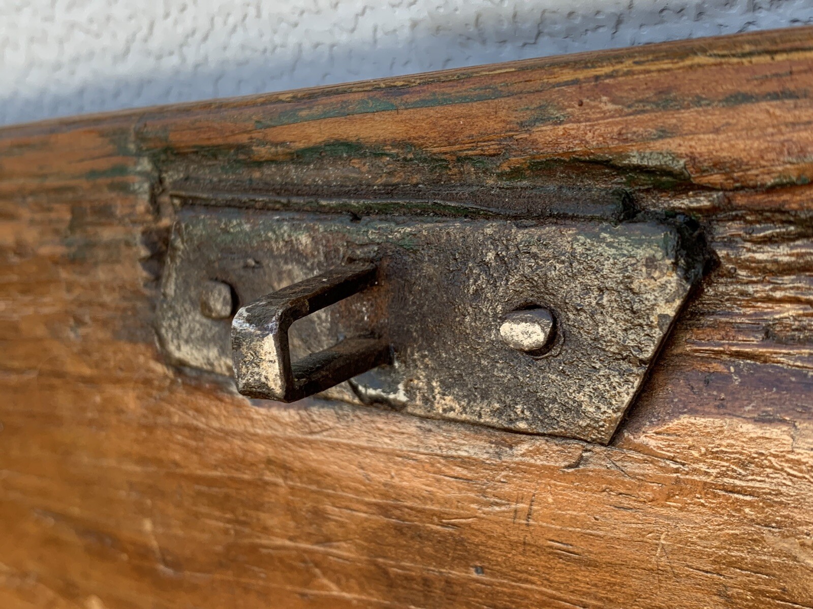 Primitive 18th Century Blanket Board Chest Forged Snipe Hinges Cut Out ...