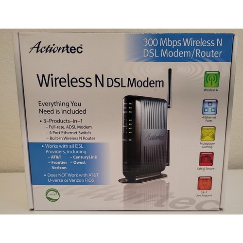 New Open Box Actiontec GT784WN-01 Wireless N DSL Modem Router No ...