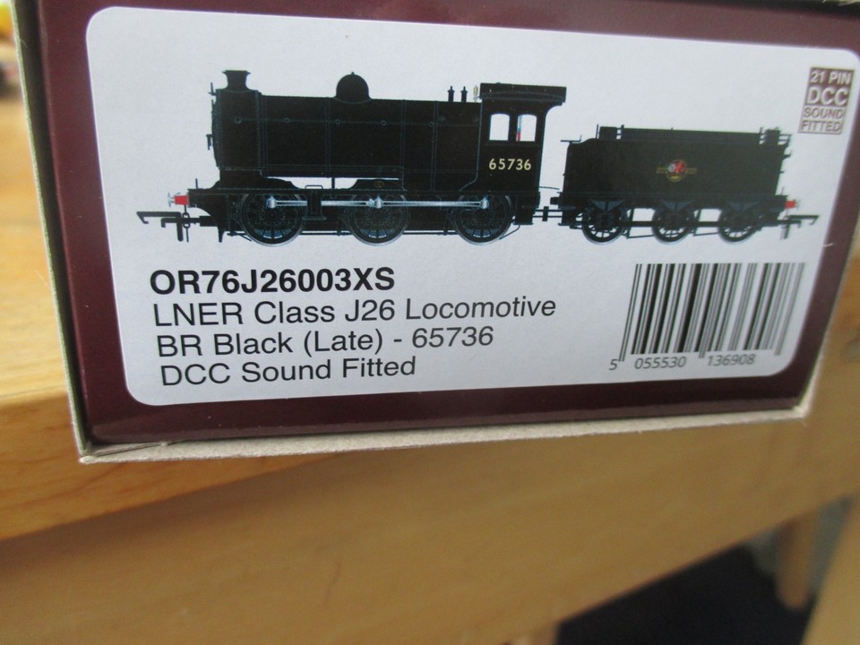 OR76J26003XS OXFORD RAIL OO Gauge BR LATE BLACK 65736 CLASS J26 SOUND ...