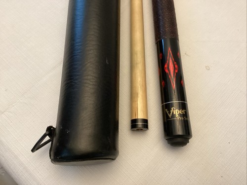 Viper Pro Series Billiards Pool Cue Stick Red/Blk 58" 19 oz & Q-Vault ...